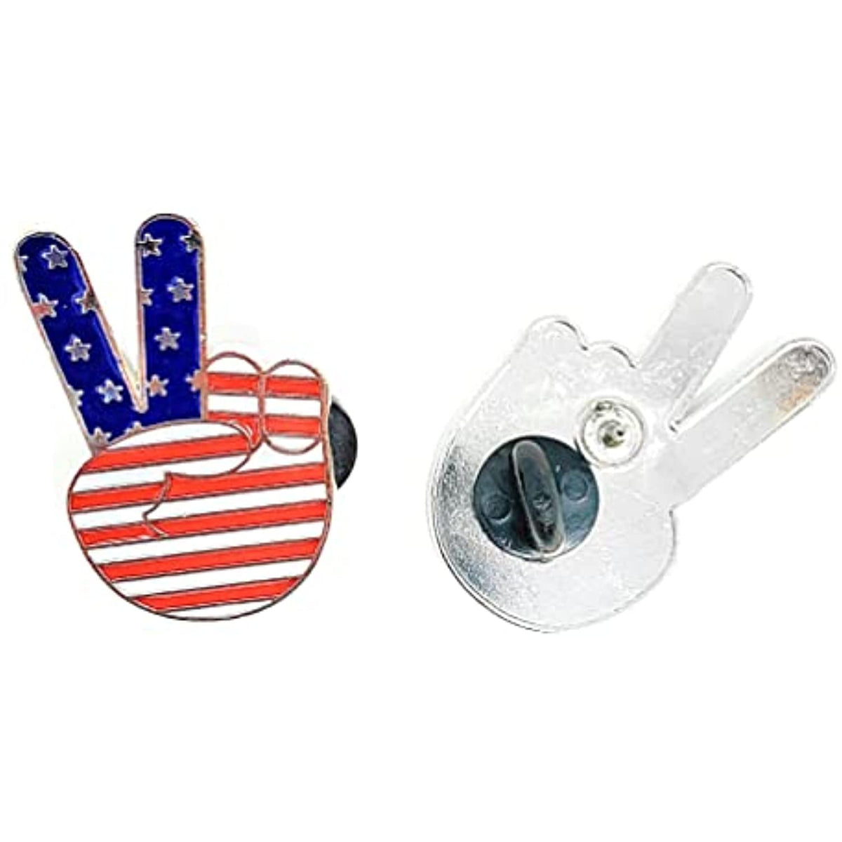 Bulk 20 Pack Patriotic Peace Sign Morale Pin - American Flag Peace Sym ...